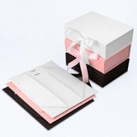 China Customizable Ribbon Folding Cardboard Magnetic Gift Box with Recycled Materials for Craft and Gifts for sale