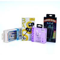 China Custom Art Paper Earphone Packaging Box with Self Erecting Design and Glossy Lamination for sale
