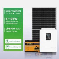 China 110V/220V/230V On/Off Grid Solar Energy System with LiFePO4 Battery - 48V Storage & 5-Year Warranty for sale