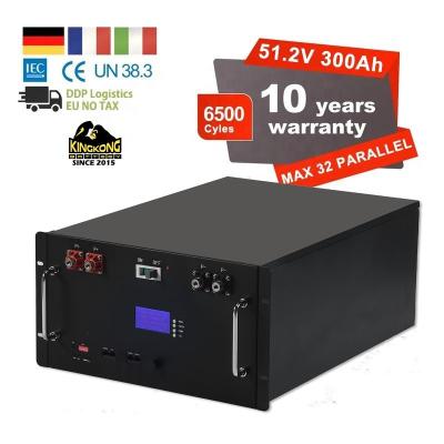 China 51.2V 15Kwh LiFePO4 Solar Battery Pack 48V 300Ah with Parallel Support for 32 Units for sale