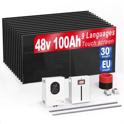 China Hybrid Solar Power System 3KW-50KW with 550W Panels & 48V 200Ah LiFePO4 Battery for sale