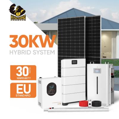 China 5KW 10KW 20KW 30KW Complete Solar Photovoltaic System for Household Roof Installation - Hybrid Power Solution for sale