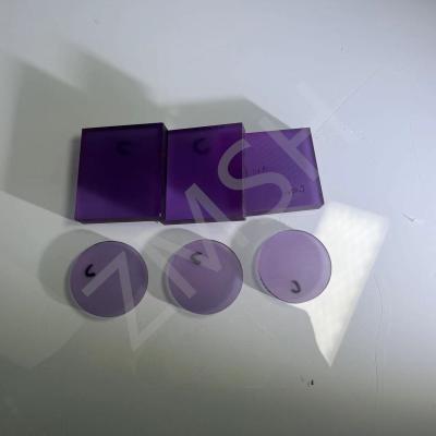 China Sapphire Optical Windows Violet Windows High Performance Hardness Transparent Watch Glass Surface Polished for sale