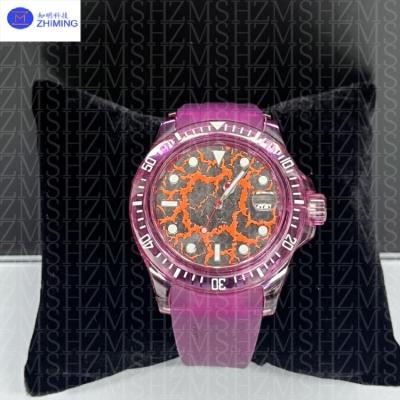 China Customizable 40mm/42mm Round Sapphire Watch Case In Magenta for sale