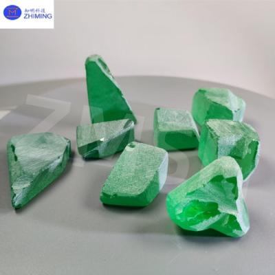China Synthetic Colored Gemstone YAG Crystals Emerald Green Freeform Cutting For Luxury Jewelry for sale