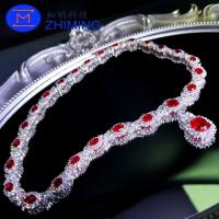China Lab-Created Pigeon Blood Red Sapphire Necklace – Customizable Sizes, Exquisite Cut for sale