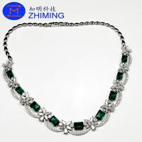China Lab-Grown Emerald Green Sapphire Necklace – Elegant Synthetic Sapphire Jewelry for sale