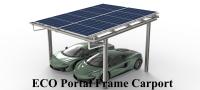 China Weatherproof Carport Solar Panel System ECO Portal Frame Carport High Performance Ground Mounted for sale
