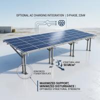 China Heavy-Duty Industrial ECO Gamma Frame Carport Dual C-Purlin Solar Mounting Structure 100kW PV Capacity for sale