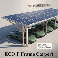 China Waterproof ECO Gamma Frame Carport Integrated Gutter Solar Parking Shelter All-Weather Vehicle Protection for sale