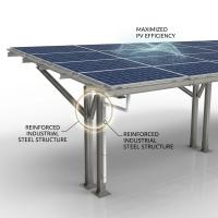 China Typhoon-Resistant ECO Gamma Frame Carport Category 5 Hurricane Rated Solar Parking Canopy 70m/s Wind Speed Q345B for sale