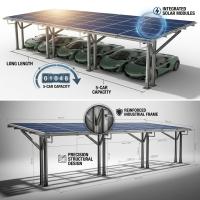 China Typhoon-Resistant ECO Gamma Frame Carport Category 5 Hurricane Rated Solar Parking Canopy 70m/s Wind Speed Q345B for sale