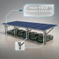 China Dual-Row Commercial ECO Gamma Frame Carport Back-to-Back Solar Parking Structure High Density 25% Steel Reduction for sale