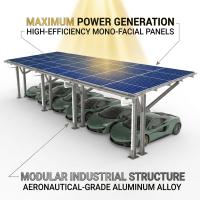 China Architectural ECO Gamma Frame Carport Luxury Solar Parking Structure Multi-Layer Coating LED Bespoke Design for sale