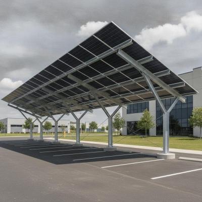 China ECO Y Frame Commercial Carport Solar Mounting System 24-Panel Heavy-Duty Steel Multi-Bay PV Parking Structure for sale