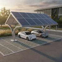 China ECO Y Frame Ground Screw Foundation Solar Carport System 15-Panel No-Concrete Aluminum PV Parking Canopy for sale