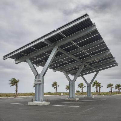 China ECO Y Frame High Wind Zone Solar Carport System 18-Panel Reinforced Steel Hurricane-Rated PV Parking Structure for sale