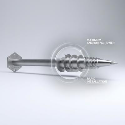 China Galvanized Earth Ground Screw Anchor Solar Foundation Installation Helical Pile for sale