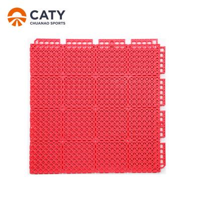 China TPE Interlocking Rubber Sports Flooring 400x400x13mm | 8-10 Year Lifespan | Indoor Outdoor Elastic Tiles for sale