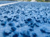 China Blue Fireproof Sports Rubber Flooring - 8-10 Year Durability, 2 Year Warranty, Slip Resistant Prefabricated Roll for sale