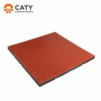 China Red Square Playground Rubber Mulch 15-50mm Thickness Shock Absorbing Outdoor Flooring with 1200m² Container Capacity for sale