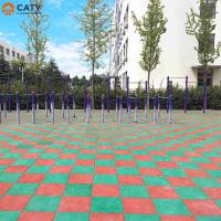 China Anti-UV Rubber Playground Flooring Tiles 500×500mm & 1000×1000mm with 15-50mm Thickness Options for sale