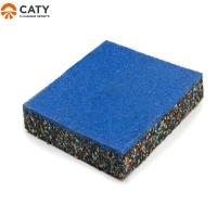 China Commercial Playground Safety Mats 15-50mm Thickness UV Resistant Anti-Skid Rubber Flooring for sale