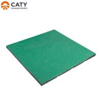 China Green Outdoor Playground Rubber Floor Tiles 1000x1000mm 15-50mm Thickness UV Resistant Safety Surface for sale