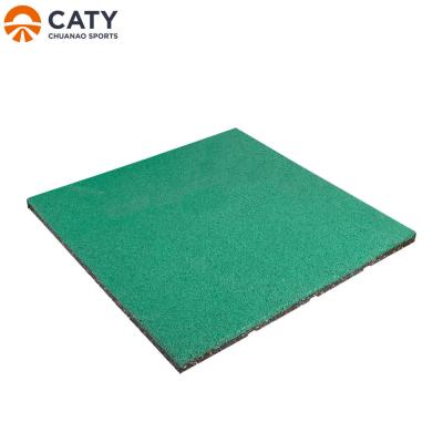 China Green Outdoor Playground Rubber Floor Tiles 1000x1000mm 15-50mm Thickness UV Resistant Safety Surface for sale