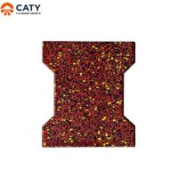 China 25mm Thick Interlocking Rubber Pavers 200x160mm Outdoor Wear Resistant Dog Bone Floor Tiles for sale