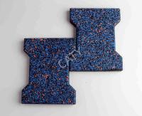 China 200x160mm Interlocking Rubber Pavers Floor Mat with 40mm Thickness for Impact Absorption and Anti-Slip Safety for sale