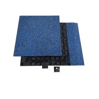 China Nontoxic Blue Rubber Workout Mats 15-50mm Thickness, 500x500mm to 1000x1000mm Soundproof Gym Flooring for sale