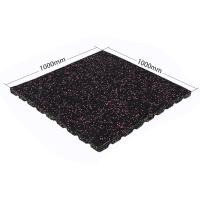 China Black Square Fitness Rubber Flooring Tiles DIY Impact Absorbing for sale