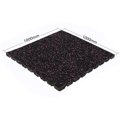 China Black Square Fitness Rubber Flooring Tiles DIY Impact Absorbing for sale