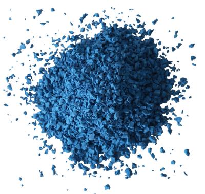 China EPDM Rubber Granules 3-5mm Shock Resistant for Sports Surfaces with 60 Shore A Hardness and RoHS/REACH Compliance for sale