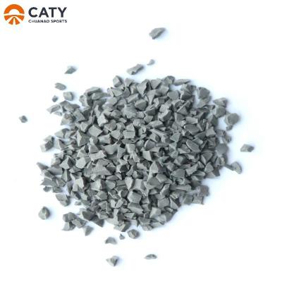 China Durable Gray EPDM Rubber Granules 3-5mm for Wet Pour Playground Surfaces with 60 Shore A Hardness and 630% Elongation for sale