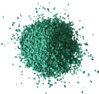 China Green EPDM Rubber Crumb Granules 3-5mm for UV Resistant Jogging Tracks with 60 Shore A Hardness for sale