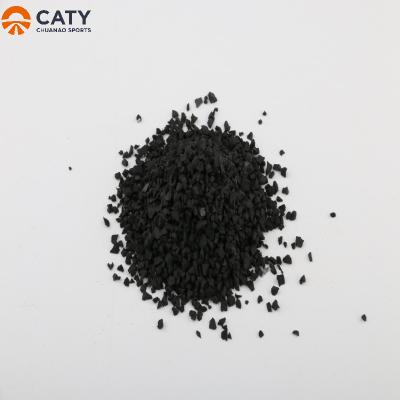 China UV Resistant Black Rubber Crumb 0.5-2mm SBR Granules for Artificial Turf Infill in 25kg Bags for sale