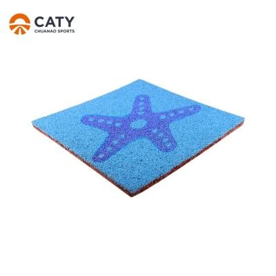 China Blue Safety Playground Rubber Tiles 4-50mm Thickness with UV Resistance for Children Play Areas for sale