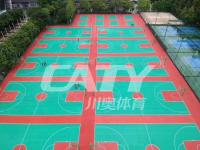 China Synthetic Yuzz Semi Prefabricated Court PU Flooring For Badminton / Basketball for sale