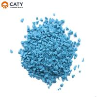 China Blue EPDM Rubber Granules 0.5-5mm Playground Flooring with 630% Elongation and 5.07 MPa Tensile Strength for sale
