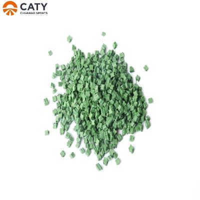 China Eco Friendly Green TPE Granules 1-3mm Artificial Turf Infill with UV Resistance in 25kg Bags for sale
