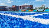 China Blue EPDM Rubber Granules Weather Resistance Good Shock Absorption for Running Track for sale