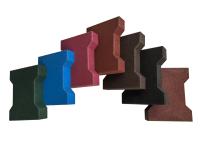 China H-Shape Dog Bone Rubber Pavers 200×160×120mm 20-50mm Thickness Anti-Slip Interlocking Tiles for sale