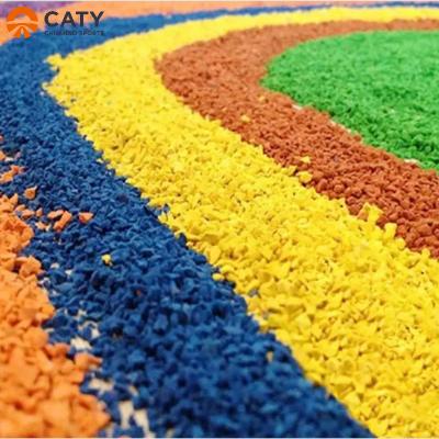 China Non-Toxic UV Resistant EPDM Rubber Granules 25kg Barrel for Sports Flooring Applications for sale