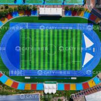 China IAAF Approved Sky Blue Spray Coated Sandwich Athletic Rubber Running Track - 30,000 sqm Production Capacity for sale