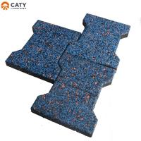 China Sidewalk Dog Bone Shape Rubber Tiles, 35mm Thickness of Interlocking Design for Fitness Trail and Equestrian Arena Surfacing for sale