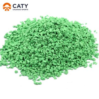 China 2-4mm Grass Green Elastic Eco-EPDM Rubber Granules for Artificial Turf Infilled for sale