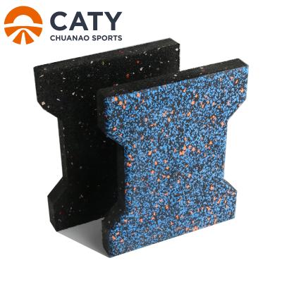 China Anti-Slip and Heavy-Duty Dog-Bone Rubber Tile for Walkways and Outdoor Use for sale
