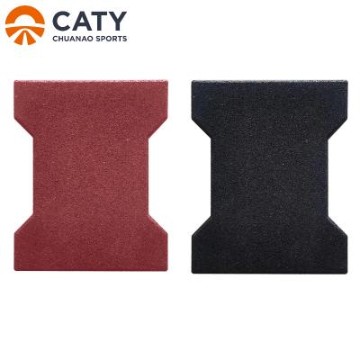 China Heavy-Duty Interlocking Dog-Bone Rubber Flooring for Parks, Fitness Trails and Horse Barn for sale